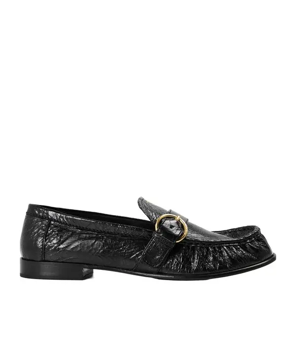 Miu Miu Crinkled Leather Loafers