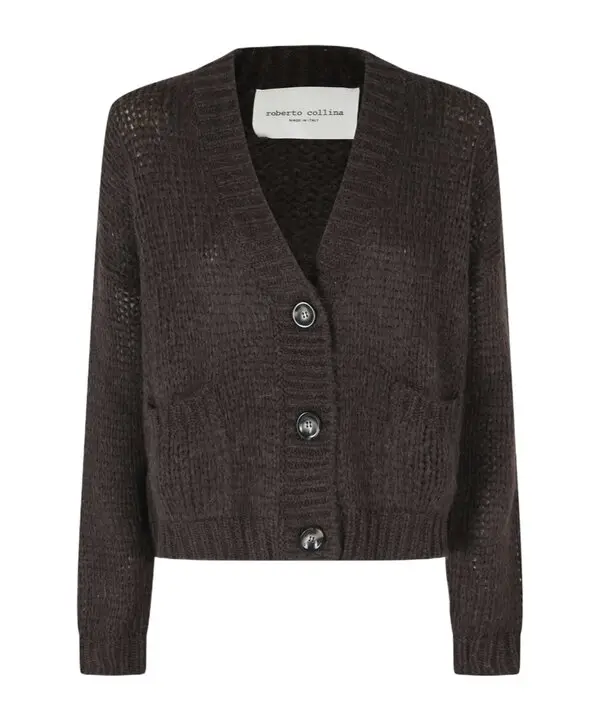 ROBERTO COLLINA Chunky Knit V-neck Cardigan