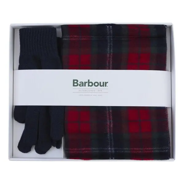 Barbour Plaid Scarf And Glove Set