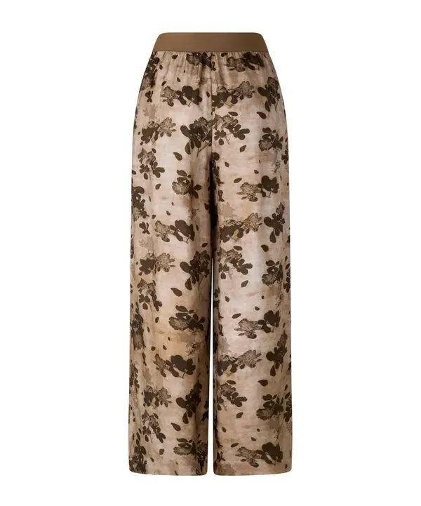 UMA WANG Wideleg Floral Printed Trousers