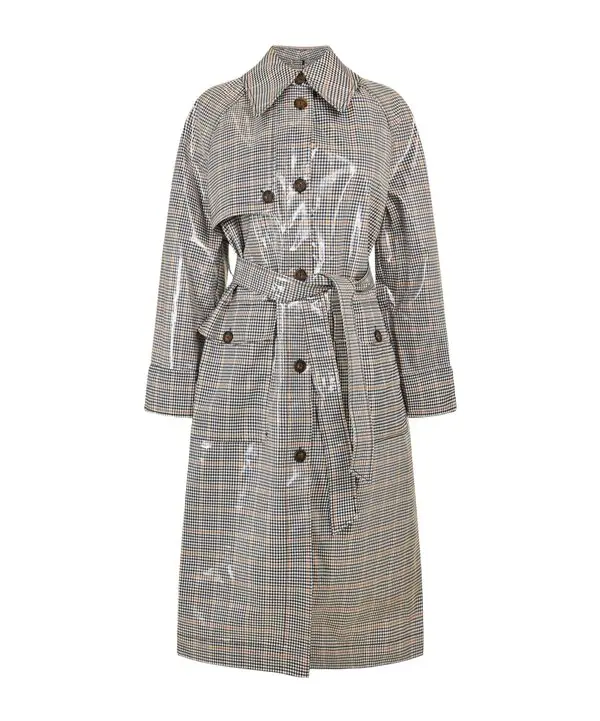 Baum Und Pferdgarten Check Belted Trench Coat - Grey