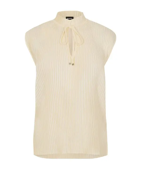 Hugo Boss Standcollar Sleeveless Verticalrib Knit Top
