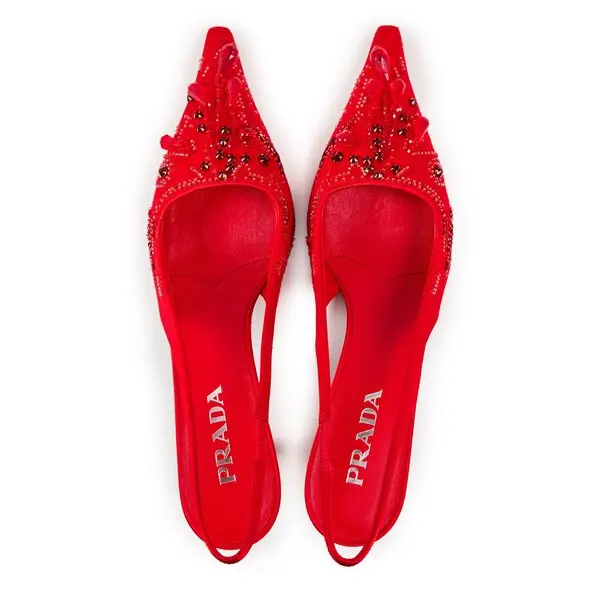 Prada Slingback Kittenheel Pump