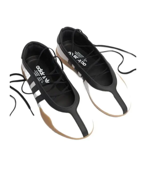 ADIDAS ORIGINALS Lace-up Ankle Tie Ballet Flats - Black