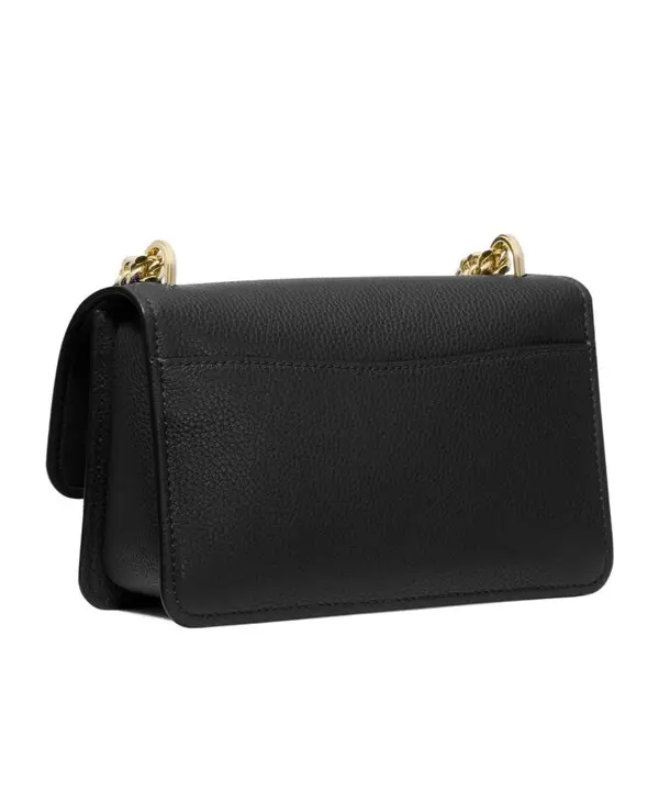 Michael Kors Flap Grained Leather Crossbody Bag - Black