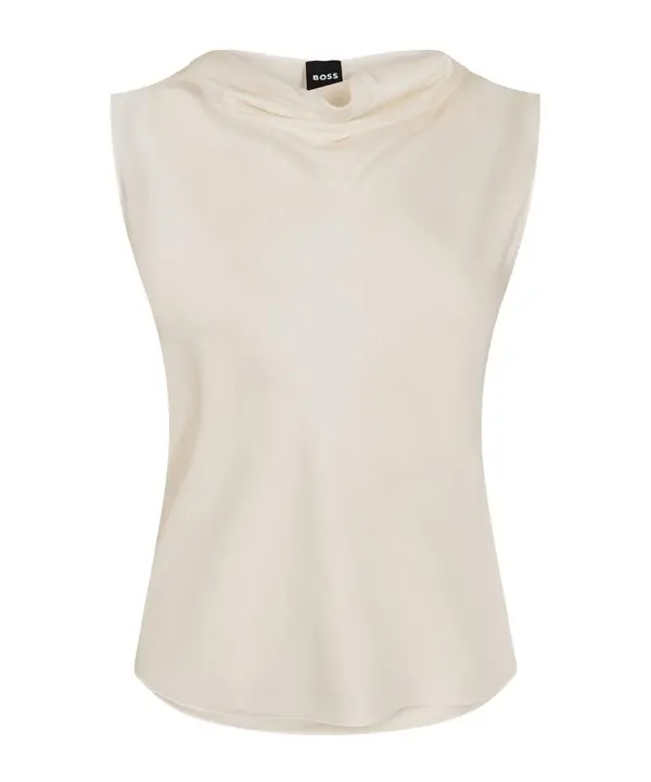 Hugo Boss Draped Cowlneck Sleeveless Top