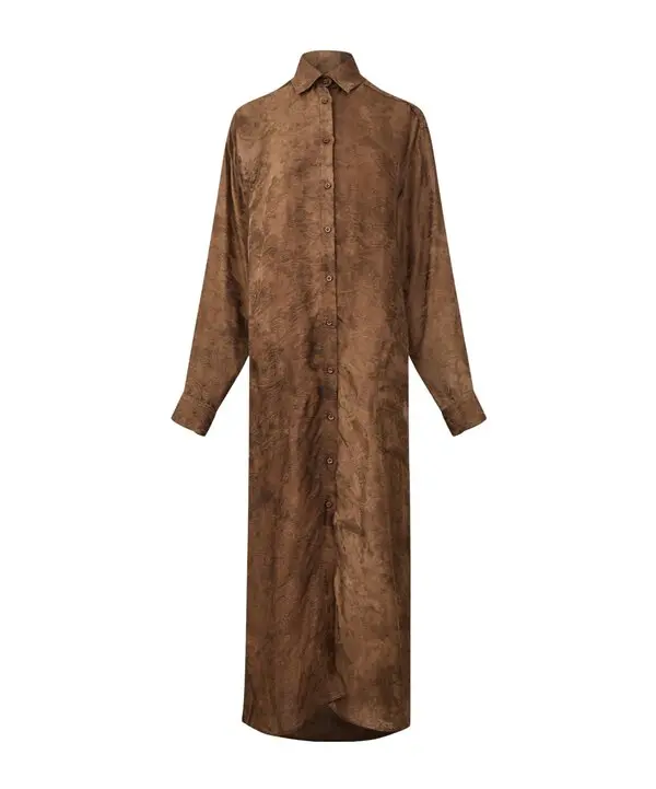 UMA WANG Long Sleeve Printed Shirt Dress