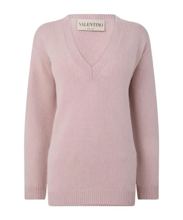 Valentino Garavani Vneck Knit Sweater