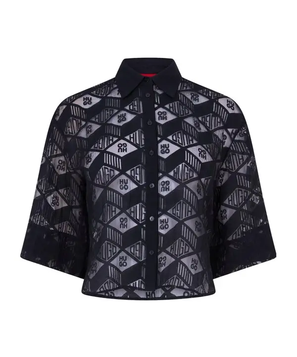 Hugo Boss Collared Cropped Midsleeve Shirt