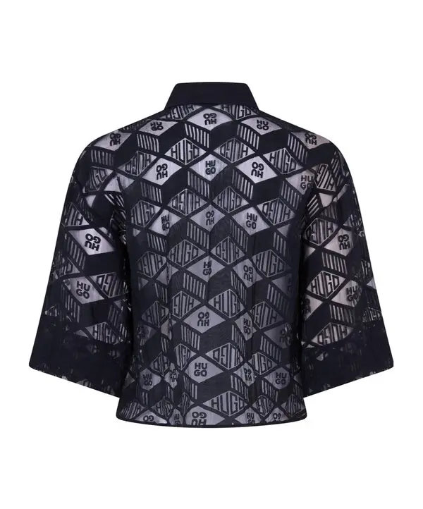 Hugo Boss Collared Cropped Midsleeve Shirt