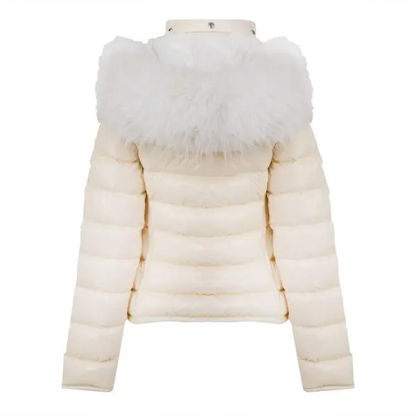 Moncler Cream Short Fitted Puffer Jacket