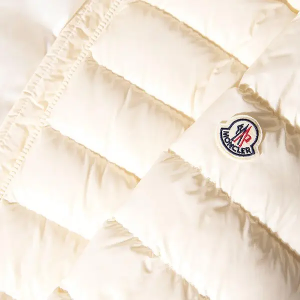 Moncler Cream Short Fitted Puffer Jacket
