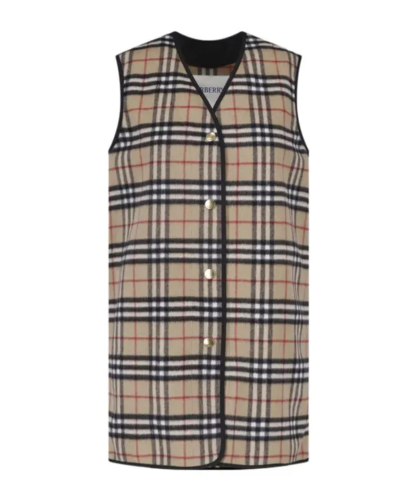 Burberry Plaid Vest - Beige