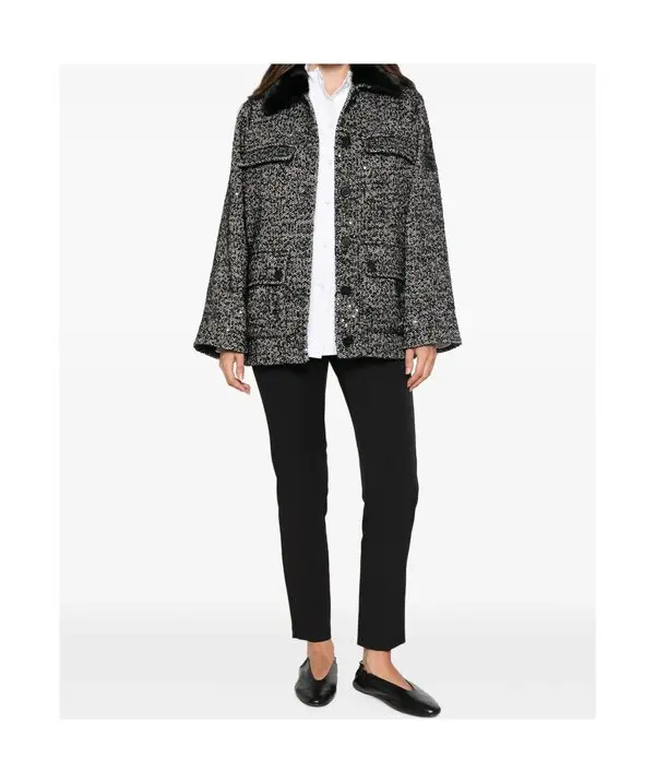 ERMANNO FIRENZE Sequin-embellished Herringbone Jacket