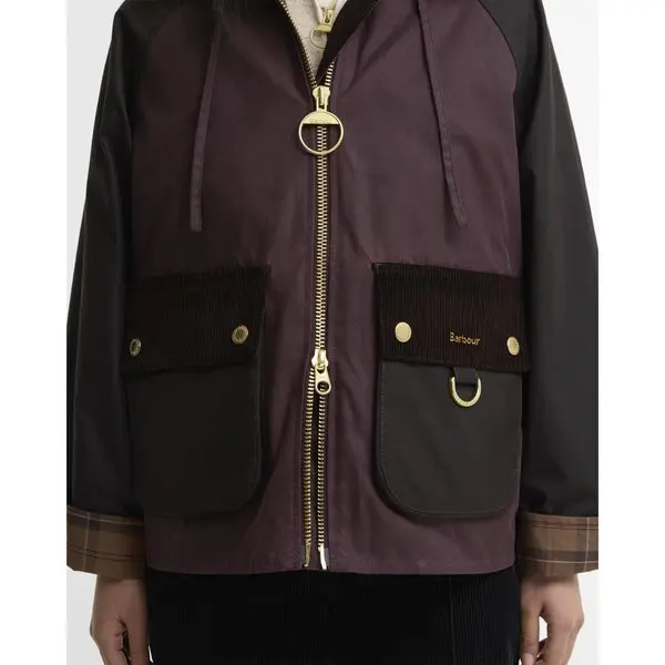 Barbour Twotoned Cropped Hooded Jacket