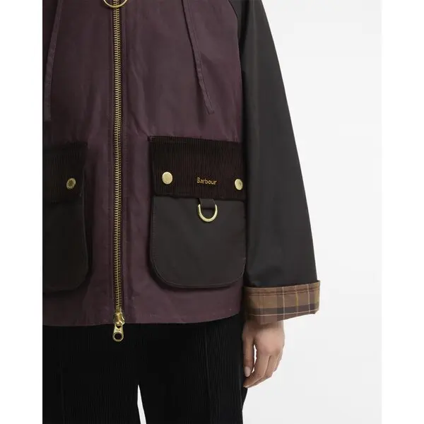 Barbour Twotoned Cropped Hooded Jacket