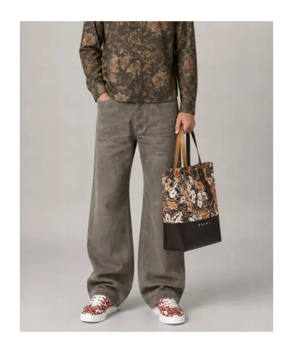Marni Tribeca Floral Two-tone Tote Bag