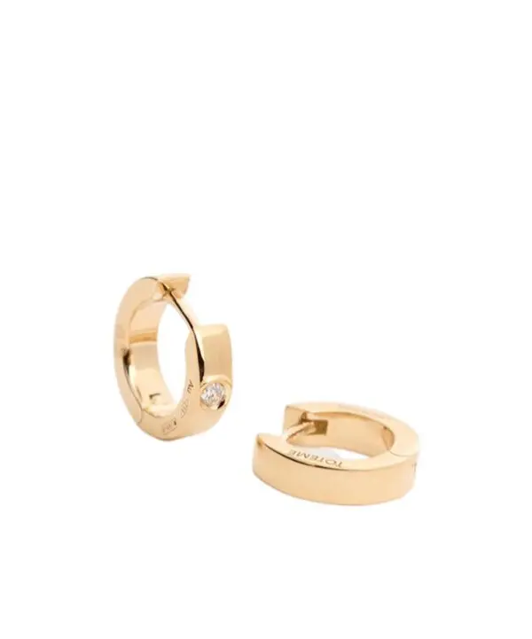 TOTEME Round Stud Earrings With Stone Detail - No