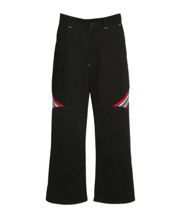 Incotex High Waist Quilted Detail Wide Leg Trousers