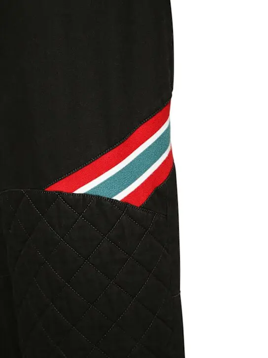 Incotex High Waist Quilted Detail Wide Leg Trousers