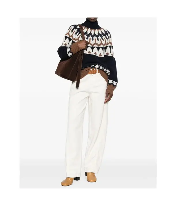 ERMANNO FIRENZE Fair Isle Turtleneck Knitted Sweater