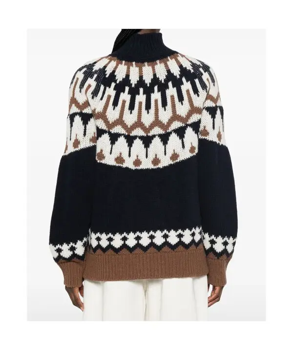 ERMANNO FIRENZE Fair Isle Turtleneck Knitted Sweater