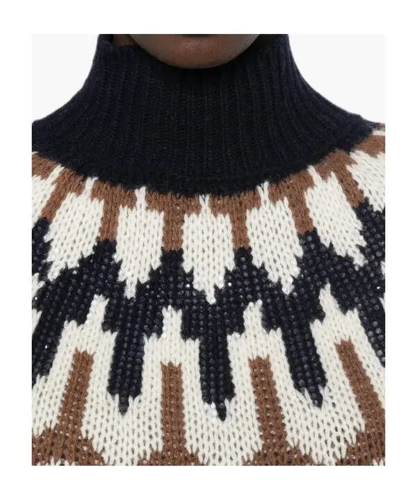 ERMANNO FIRENZE Fair Isle Turtleneck Knitted Sweater