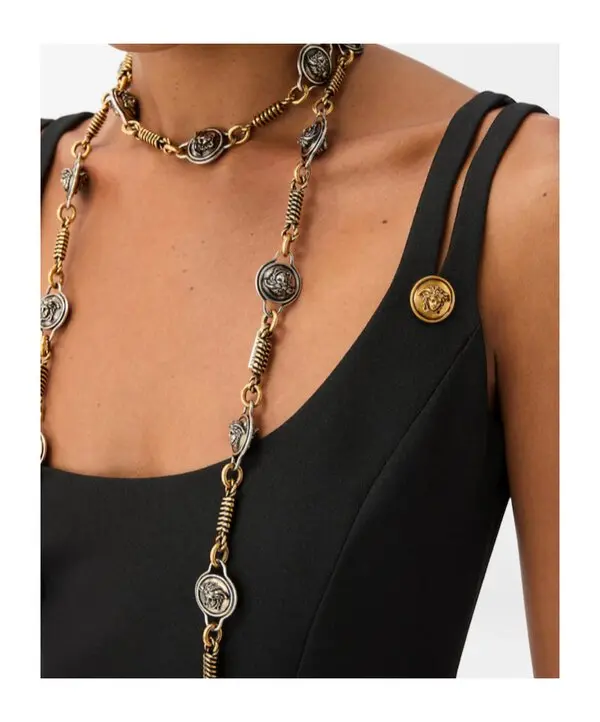 Versace Wool Grain-de-poudre Midi Dress