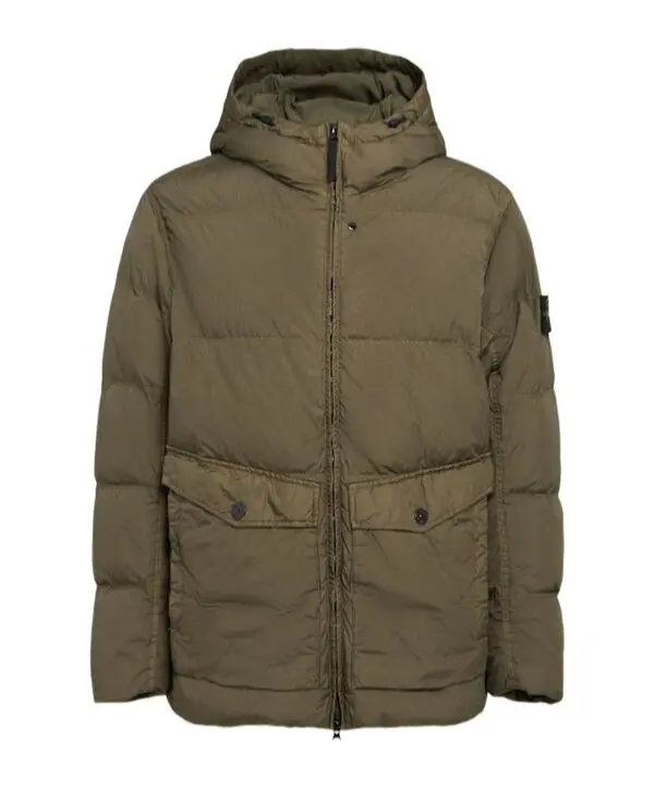 Stone Island Hooded Down Jacket - Brown