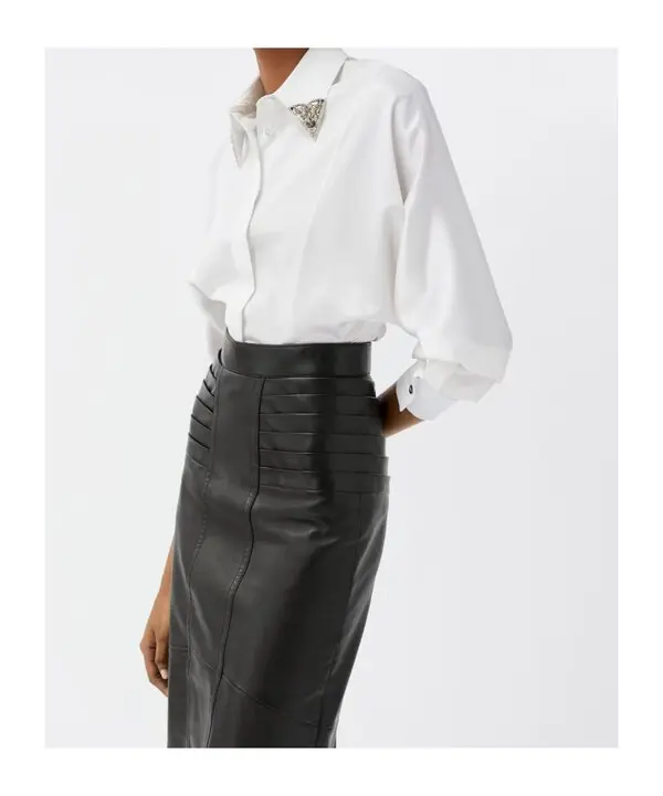 Versace Embroidered-collar Cotton Poplin Shirt
