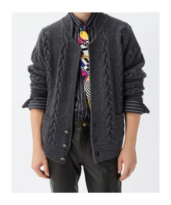 Versace Wool-cashmere Knit Cardigan