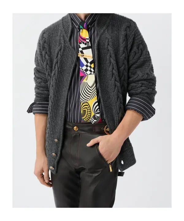 Versace Wool-cashmere Knit Cardigan