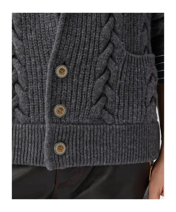 Versace Wool-cashmere Knit Cardigan