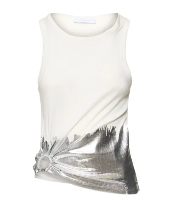 Rabanne Fitted Draped Tank Top With Ring Detail