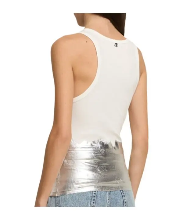 Rabanne Fitted Draped Tank Top With Ring Detail