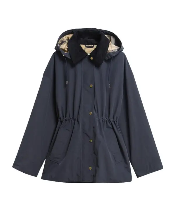 Barbour Navy Hooded Parka Jacket - Black
