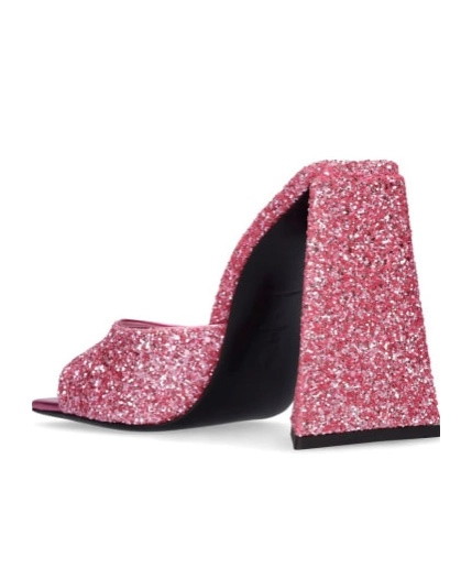 Attico Glitter Block Heel Sandals
