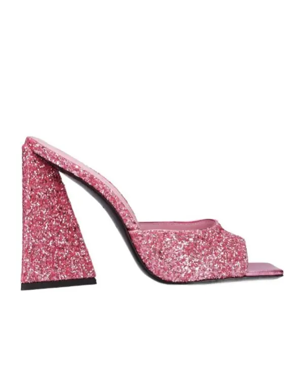 Attico Block Heel Sandals With Band - Pink