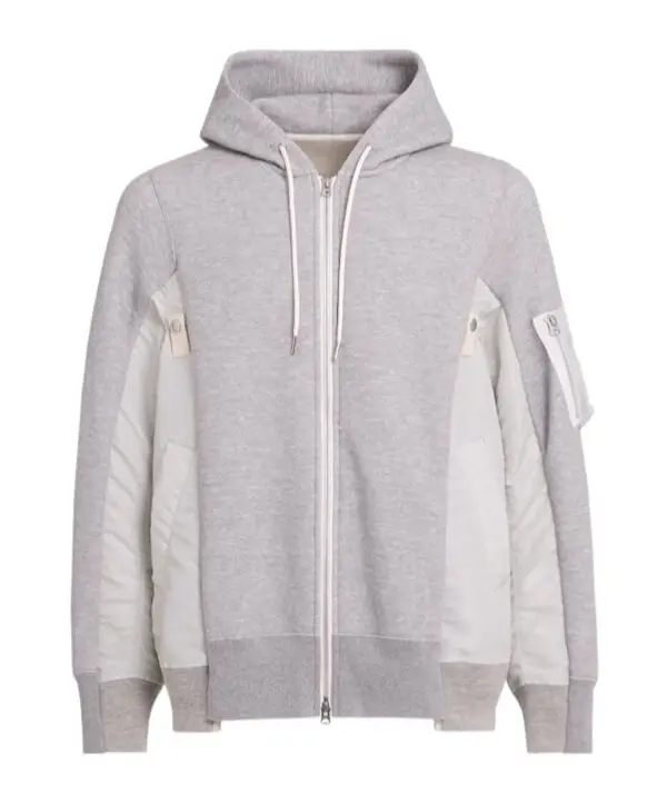 Sacai Hooded Drawstring Knit Sweater