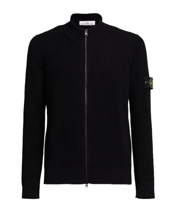 Stone Island Turtleneck Zipup Sweater - Black