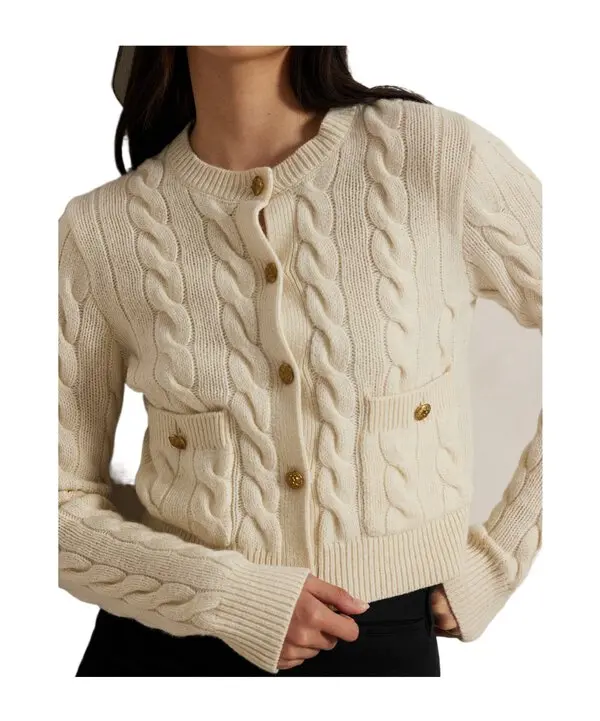 Polo Ralph Lauren Cropped Cableknit Cardigan