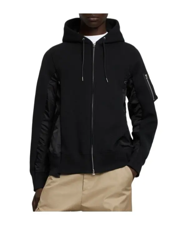 Sacai Hooded Drawstring Knit Sweater