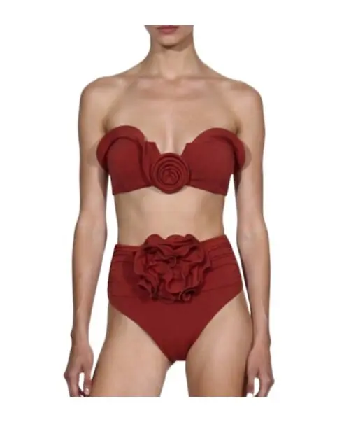 Magda Butrym Rose Detail Bikini Top