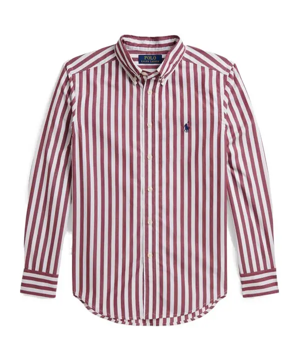 Polo Ralph Lauren Striped Cotton Poplin Button-up Shirt - Red