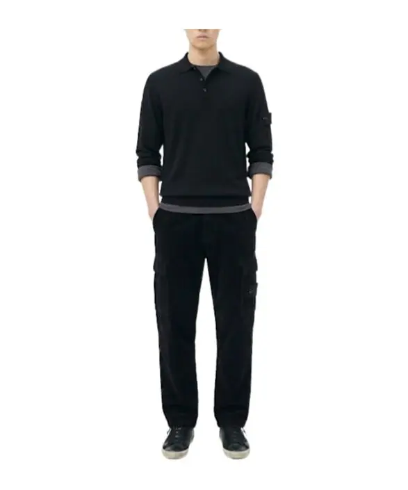 Stone Island Lapel Longsleeve Knit Sweater