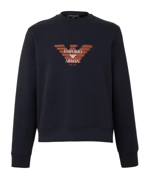 Emporio Armani Crewneck Long Sleeve Sweatshirt With Vintage Graphic Print