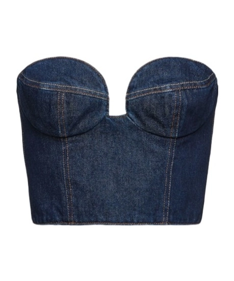 Magda Butrym Bustier With Heart Neckline - Blue