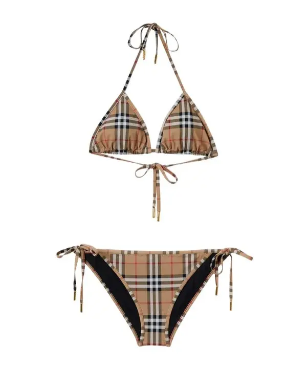 Burberry Vintage Plaid Twopiece Swimsuit - Green
