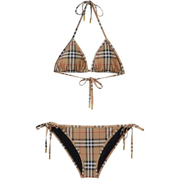 Burberry Vintage Plaid Twopiece Swimsuit