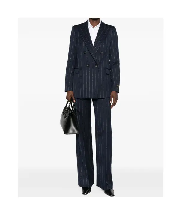 ERMANNO FIRENZE Pinstriped Double-breasted Blazer